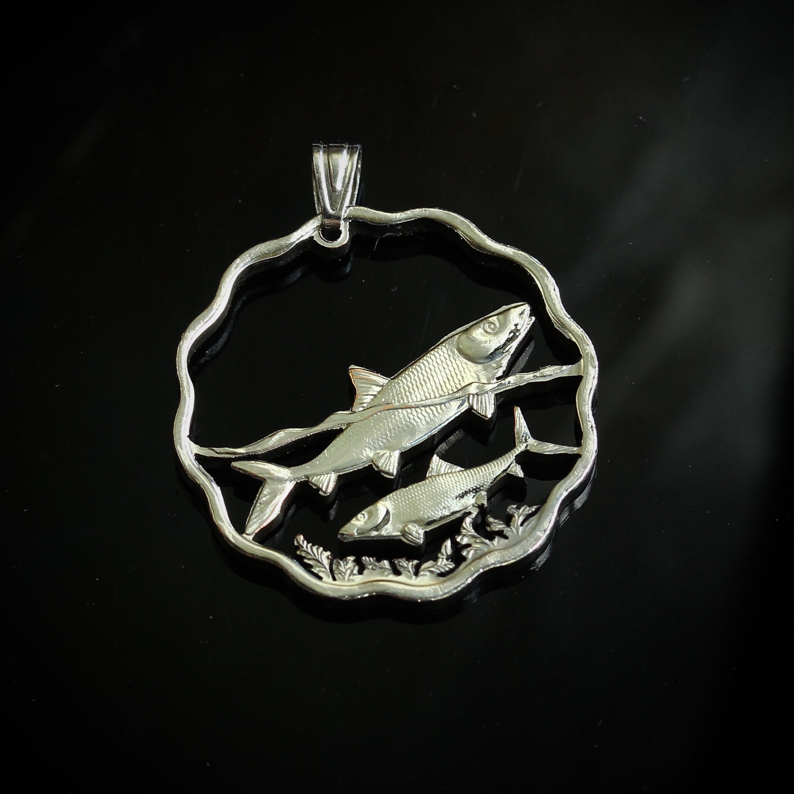 Bahamas 10 Cents Cut Coin Pendant With Necklace Bahamian - Etsy