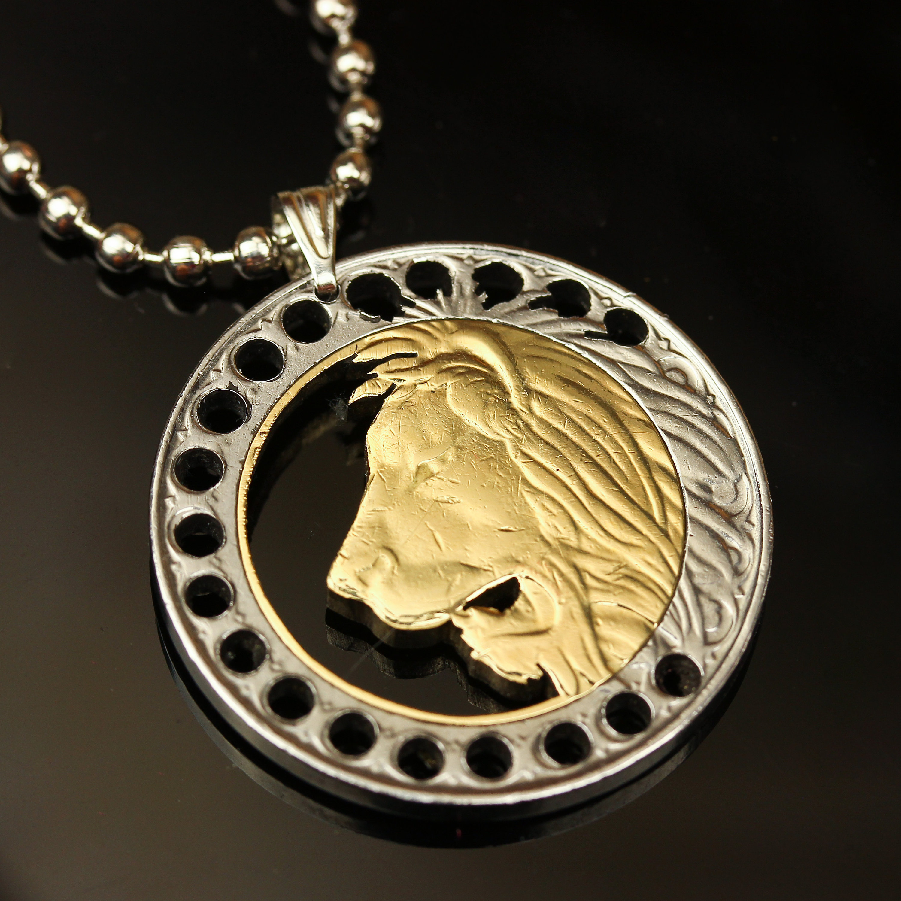Algeria 20 Dinars Cut Coin Pendant With Necklace Al-jaza'ir Lion ...