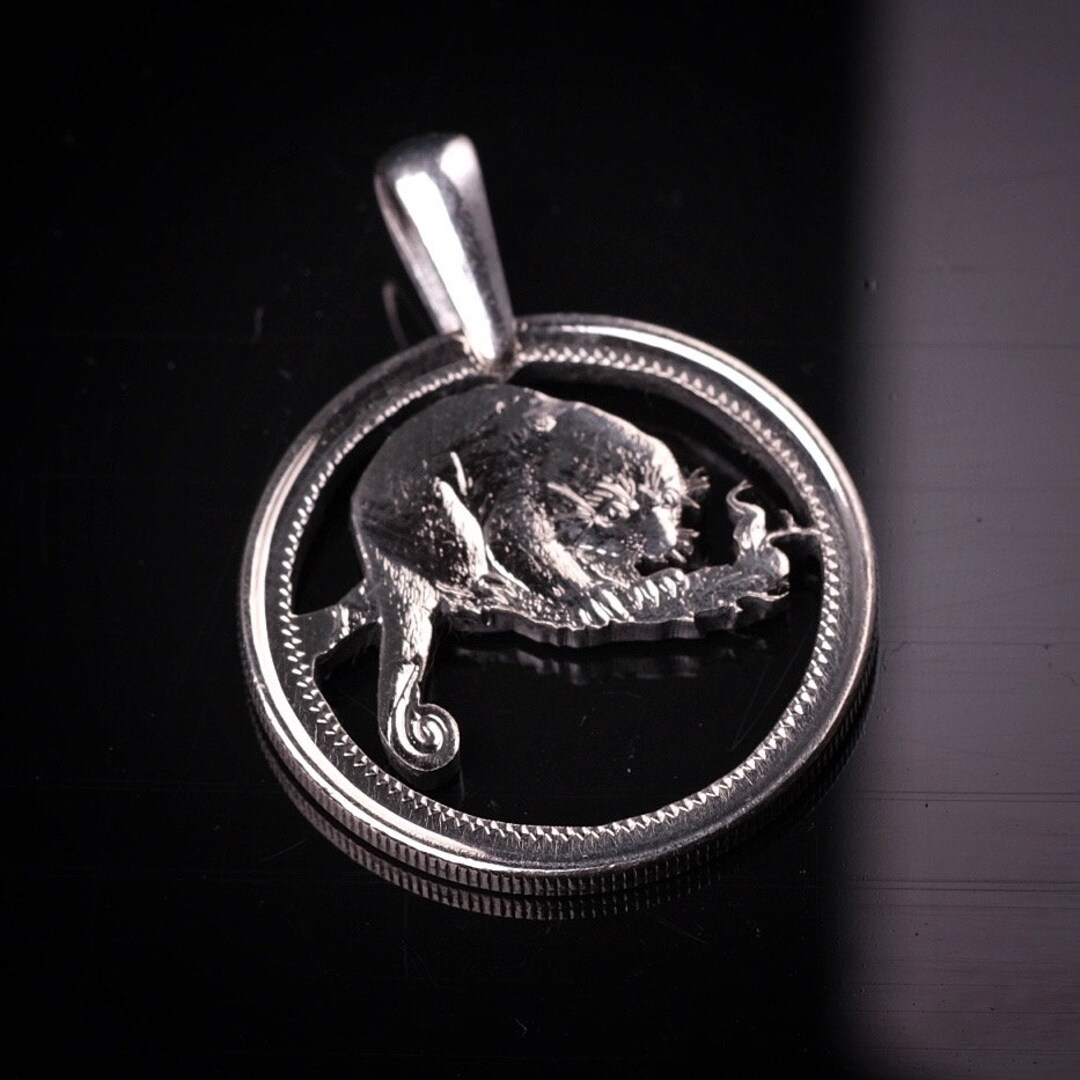 Papua New Guinea 10 Toea Cut Coin Pendant With Necklace CUSCUS ...