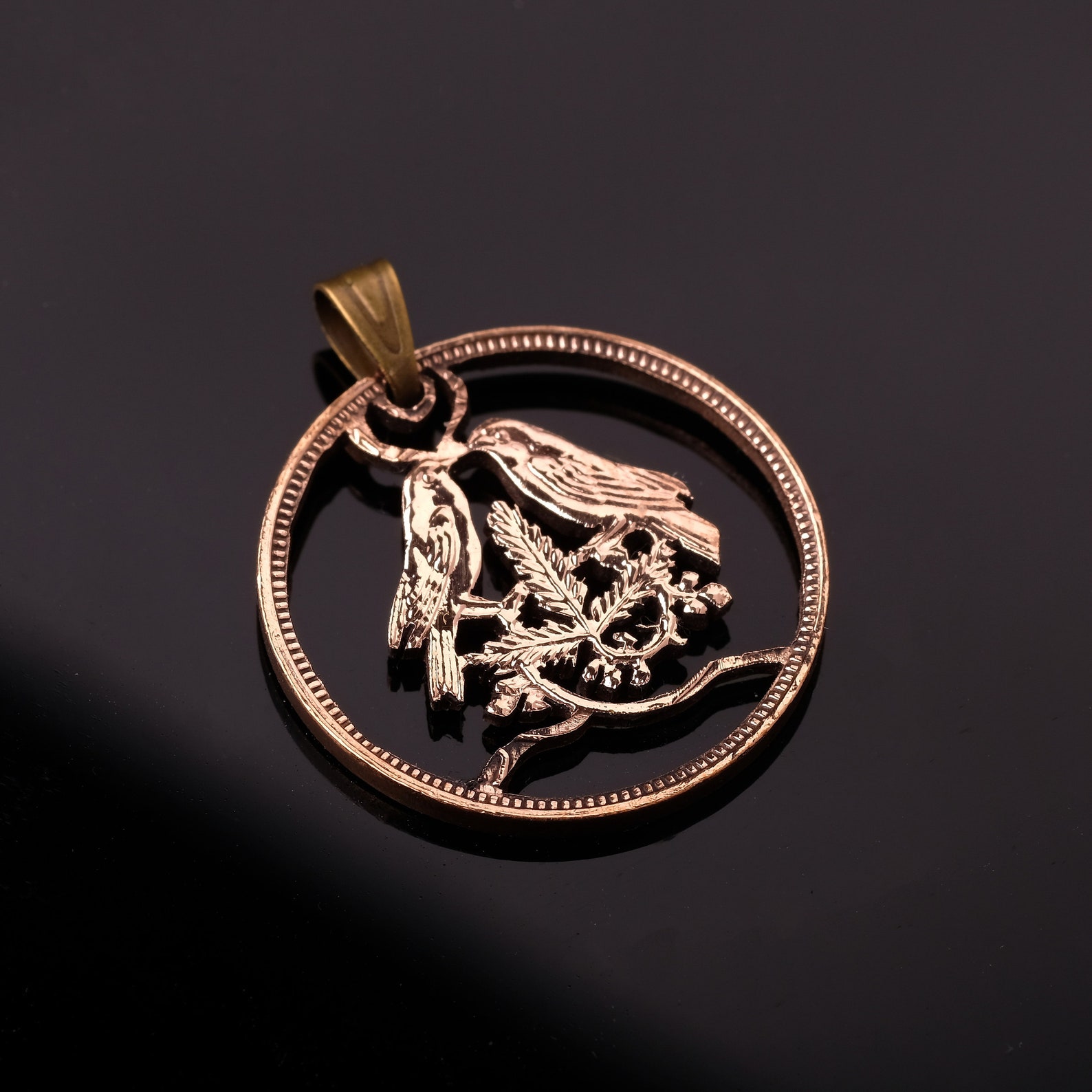 South Africa Cut Coin pendant with necklace LOVE BIRDS Cape | Etsy