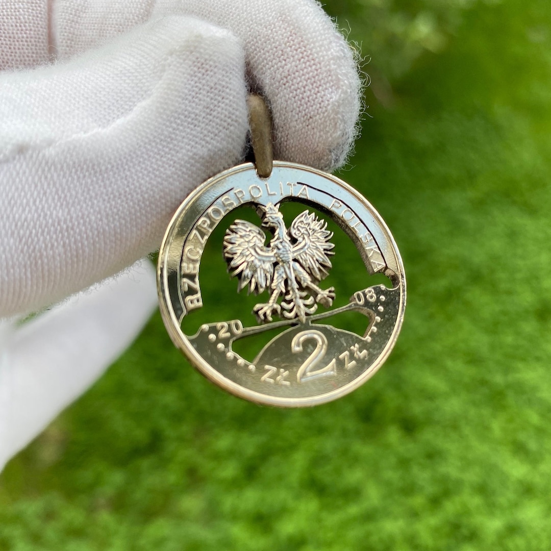 2 Zł Poland Polish Crowned Eagle Cut Coin Pendant Random Years Polska ...