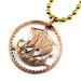 Cyprus 5 Mils Cut Coin Pendant With Necklace Cypriot Galley VIKING Ship ...