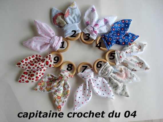 Teething Rattle Rabbit Ear Rattle Baby Girl Boy Birth - Etsy