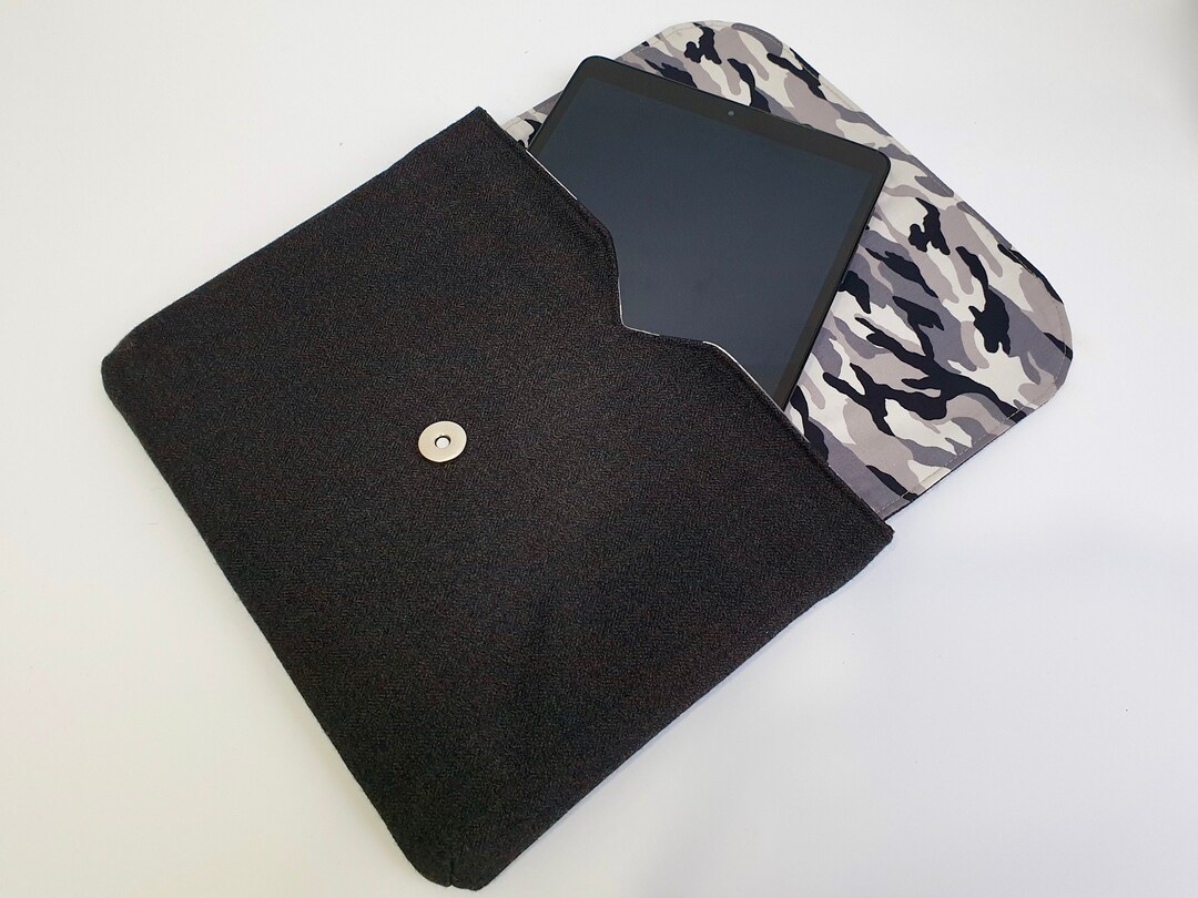 Handmade Tablet or iPad Mini Bag / Sleeve, Grey Unisex Tablet Sleeve, E ...