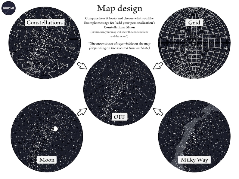 Sky Chart, Star Map by Date - Wall Decor - Engagement Gift for ...