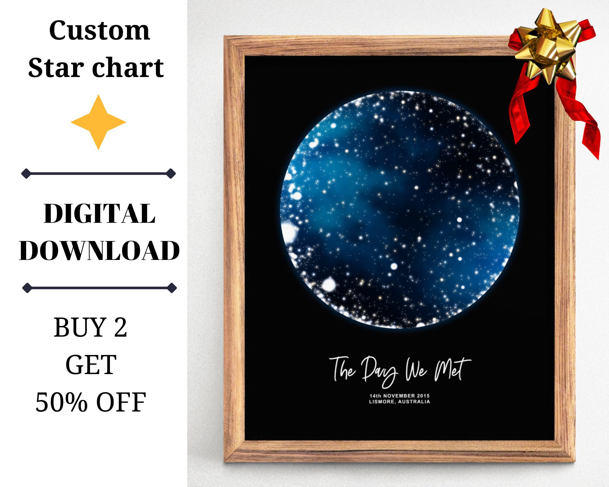 Bespoke Star Chart by Date and Place Astronomy Gifts for Men - Etsy