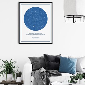 Star Map Print Custom by Date, PRINTABLE Star Chart, Astronomy Gifts ...