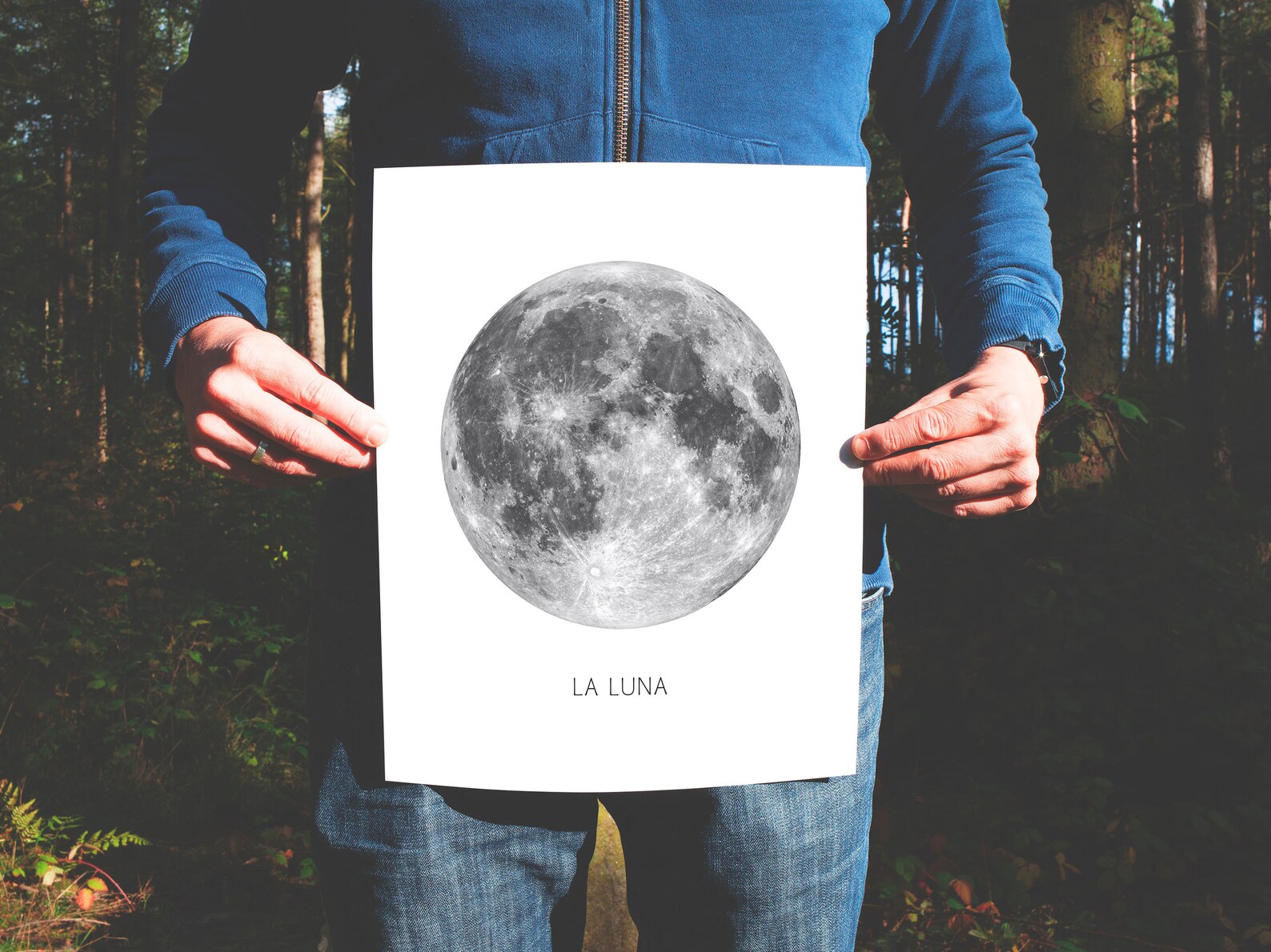 La Luna DIGITAL Poster - Home Decor - Nursery, Bedroom Wall Decor, Full ...