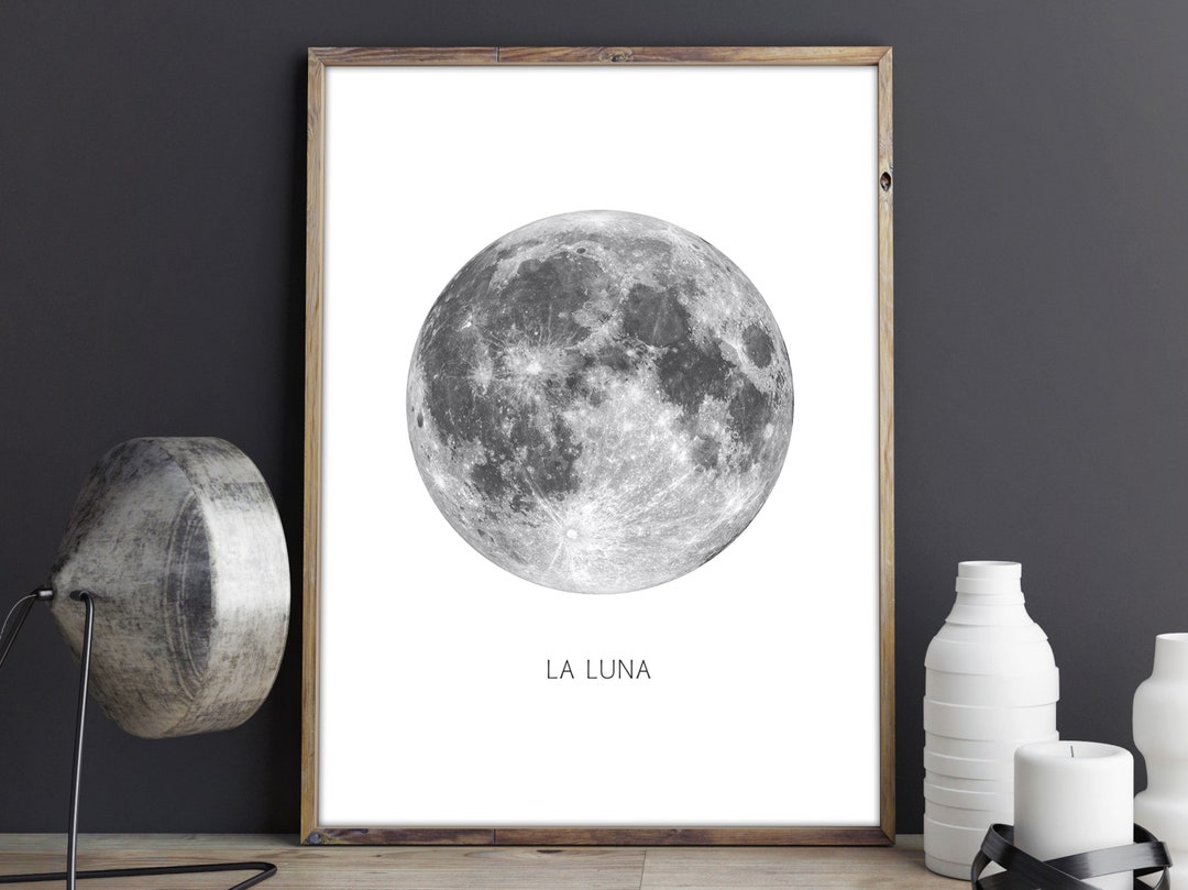 La Luna DIGITAL Poster - Home Decor - Nursery, Bedroom Wall Decor, Full ...