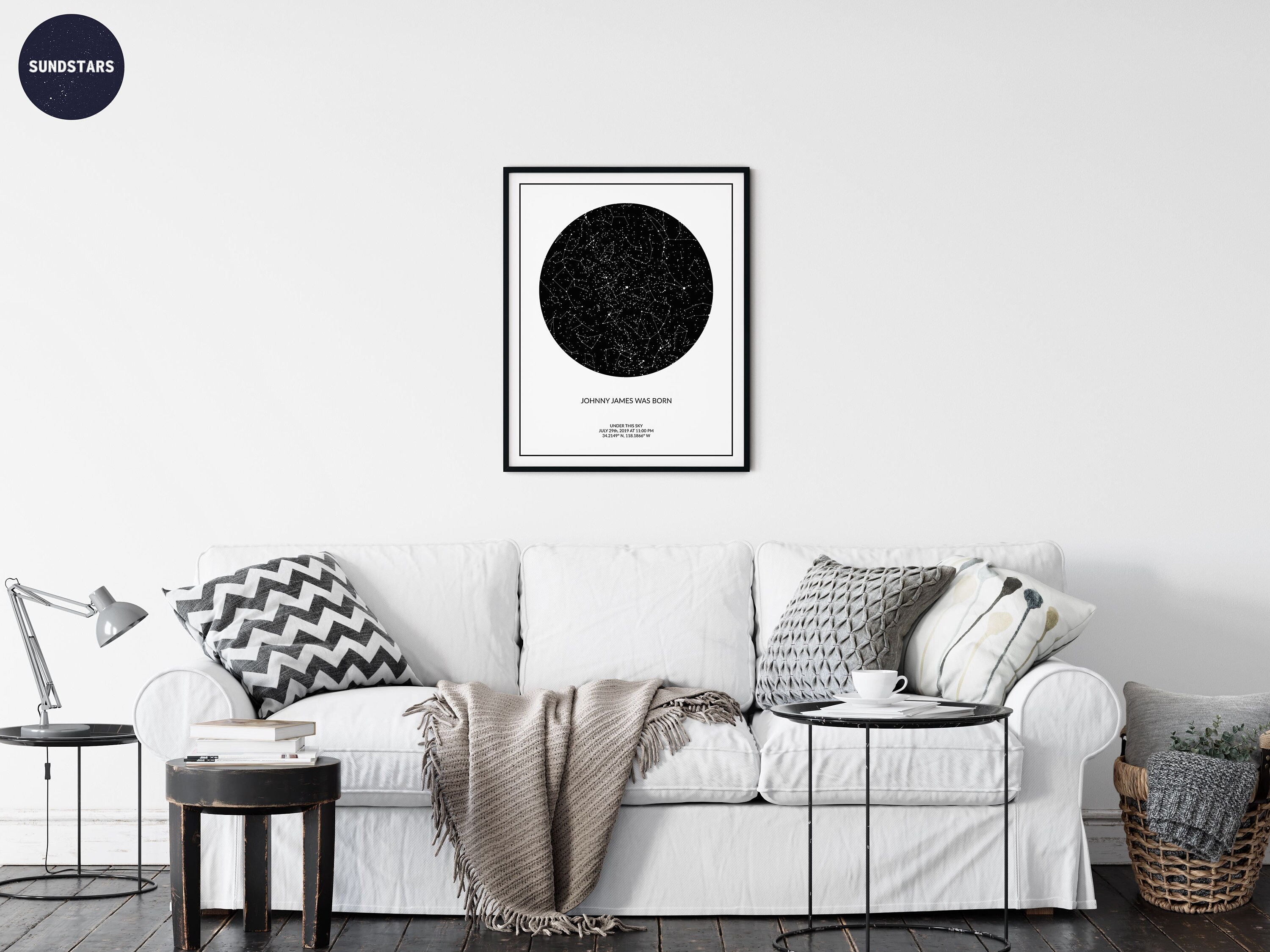 Star Map Print Custom by Date PRINTABLE Star Chart Astronomy | Etsy