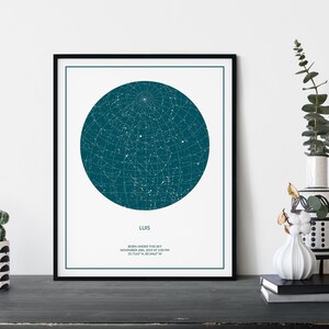 Star Map Print Custom by Date PRINTABLE Star Chart Astronomy | Etsy