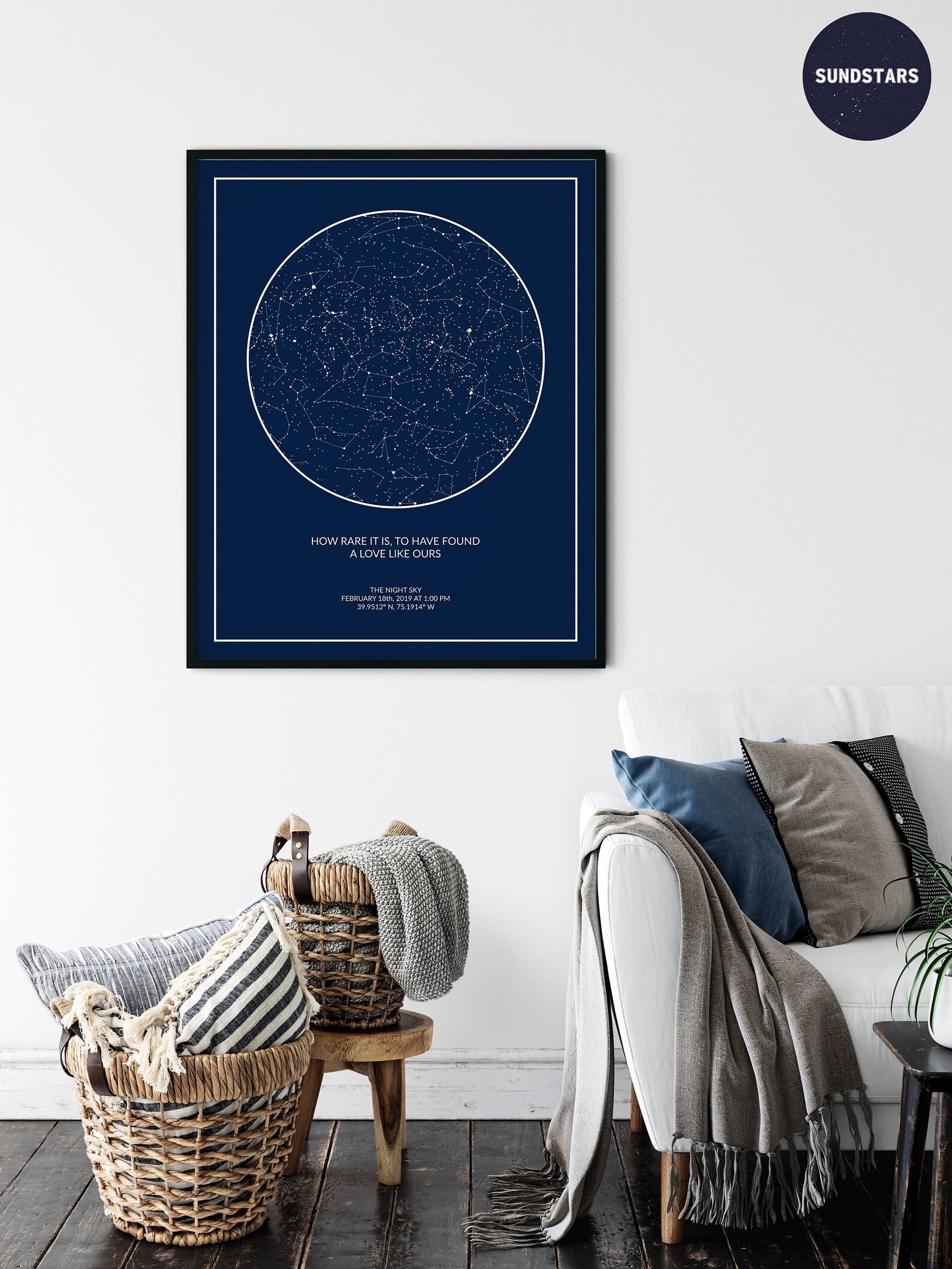 Star Chart Digital Wall Decor Custom Gift for Birth - Etsy