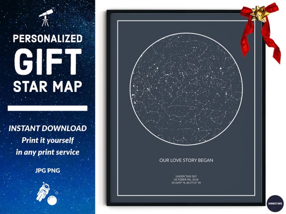 Custom Star Map DIGITAL Personalized Wedding Gift Special | Etsy