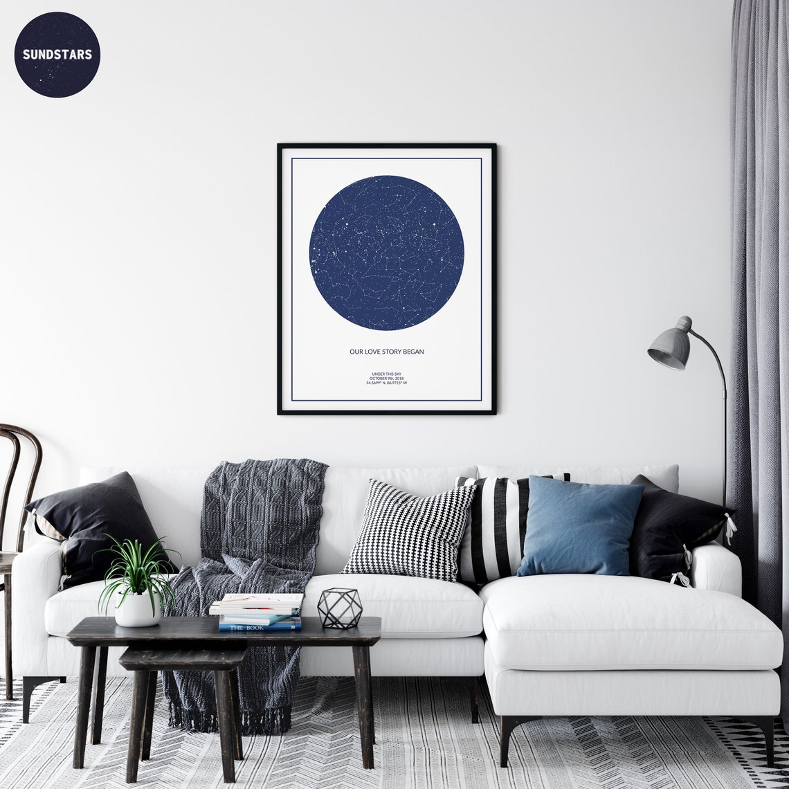 Star Map Print Custom by Date PRINTABLE Star Chart Astronomy | Etsy