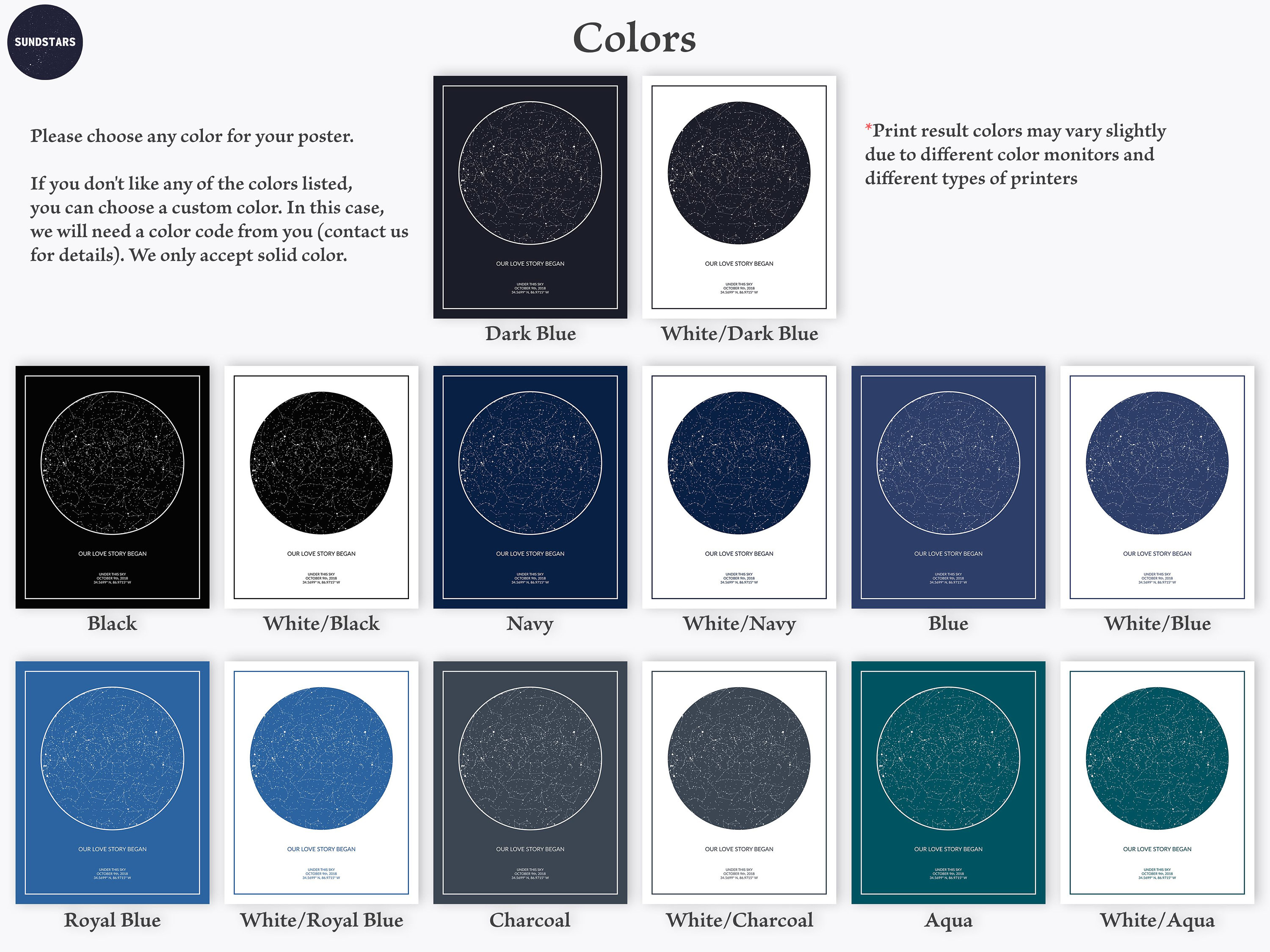 Star Map Print Custom by Date PRINTABLE Star Chart Astronomy | Etsy