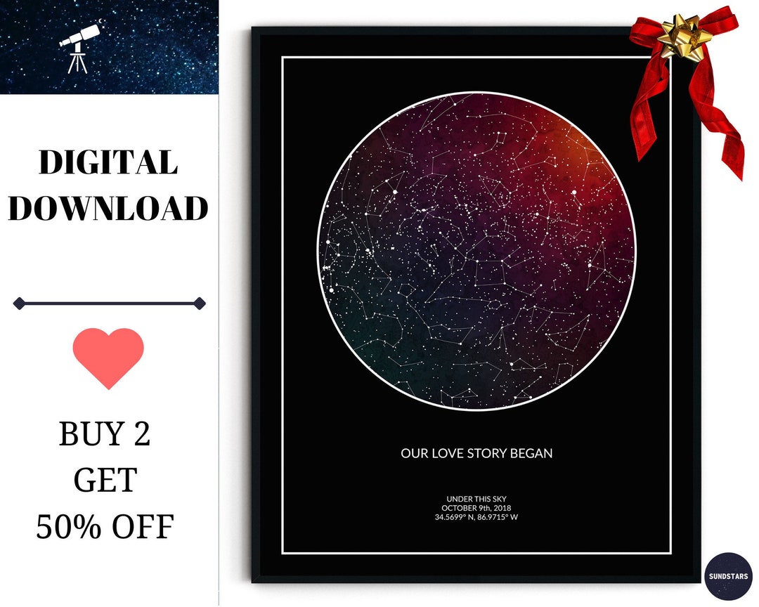 Constellation Map, Star Chart Home Decor Astronomy Gift for Her, Him ...