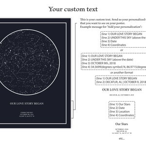 Star map print Custom by date PRINTABLE Star chart Astronomy | Etsy
