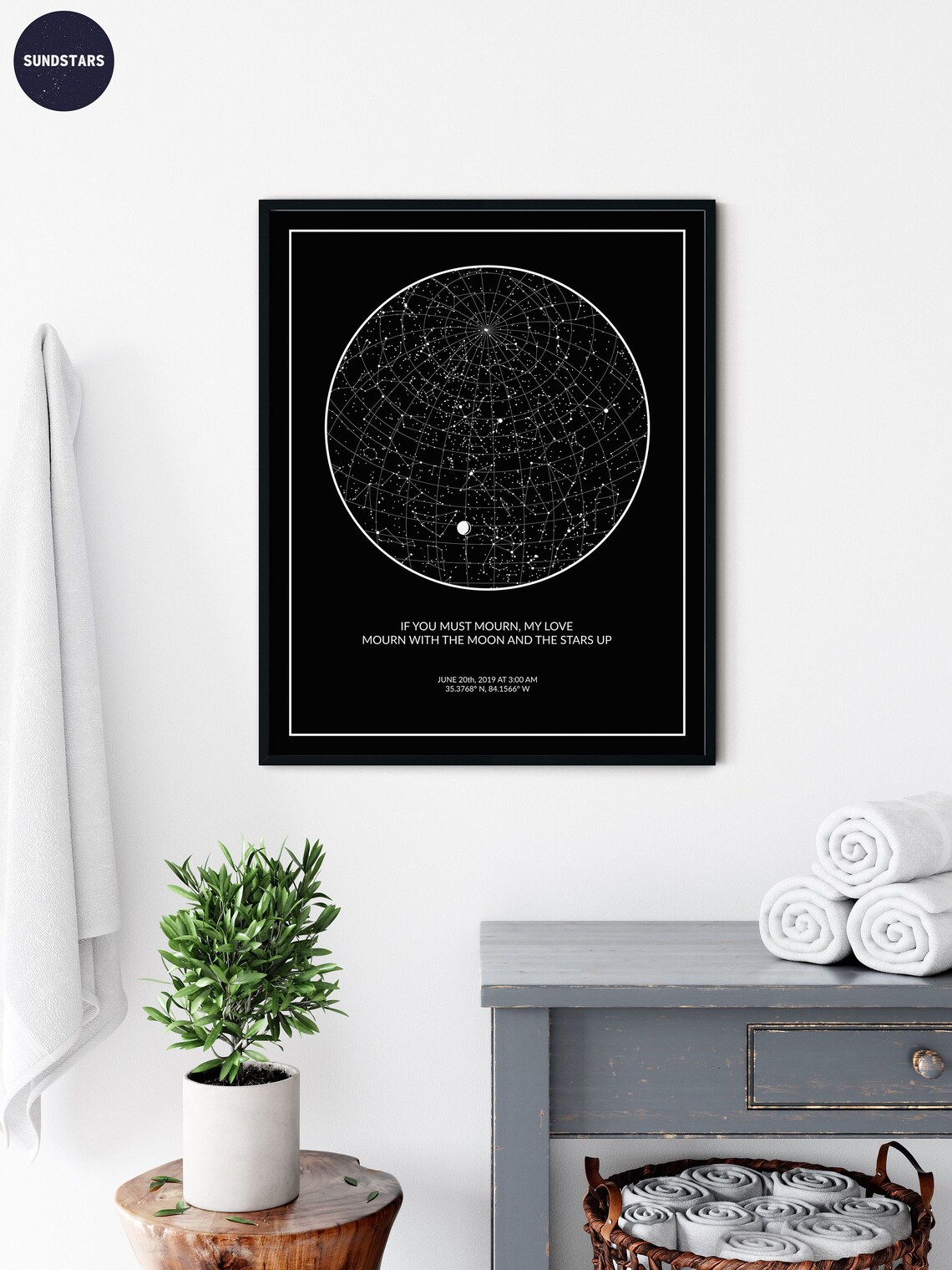 Star Map Print Custom by Date PRINTABLE Star Chart Astronomy | Etsy