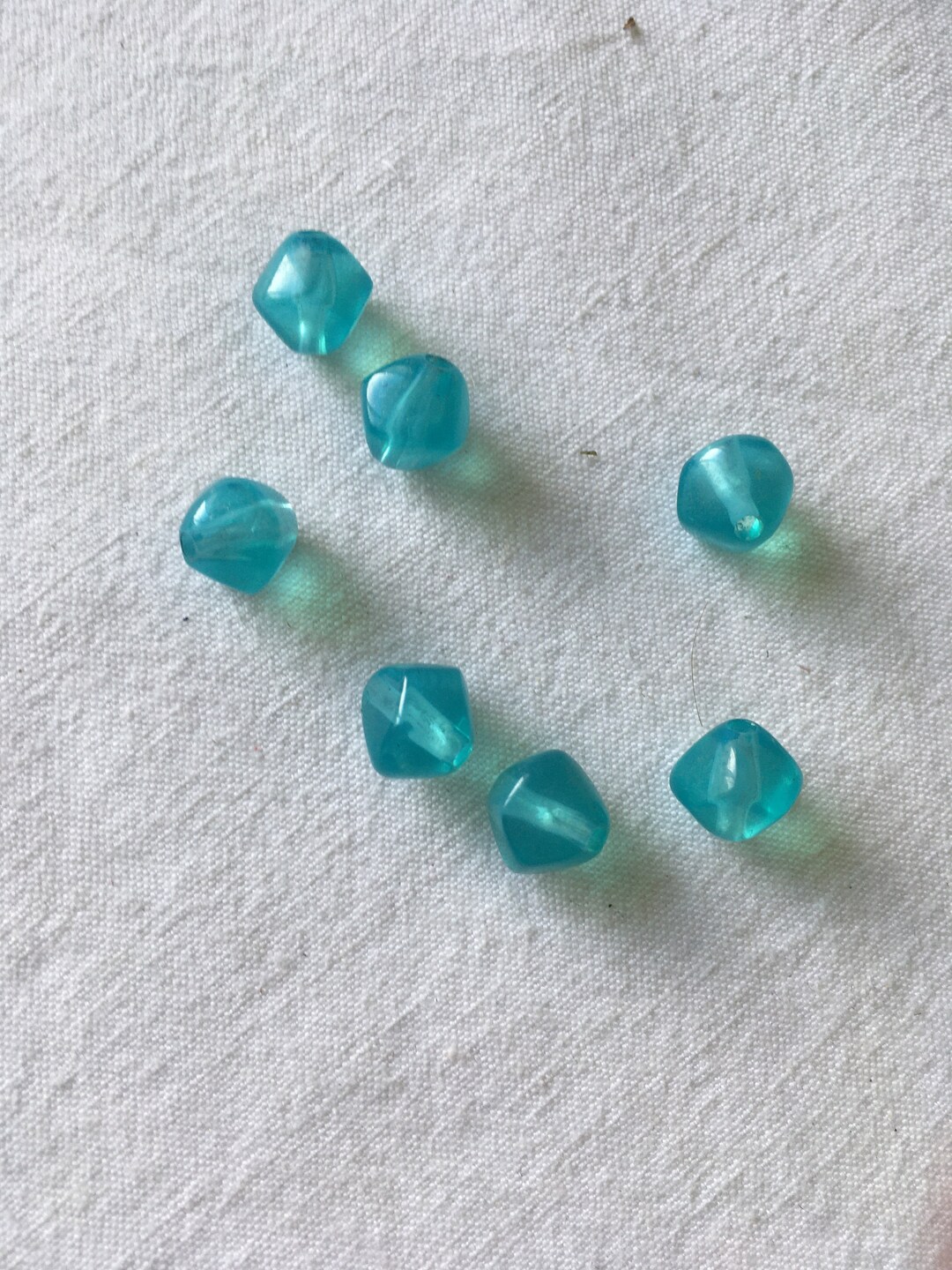 Set of Turquoise Vintage Resin Beads. Pearls Spinning Tops Light Blue ...