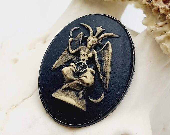 Baphomet Cameo Pin - Horned Goat of Mendes Templar Brooch Gothic ...