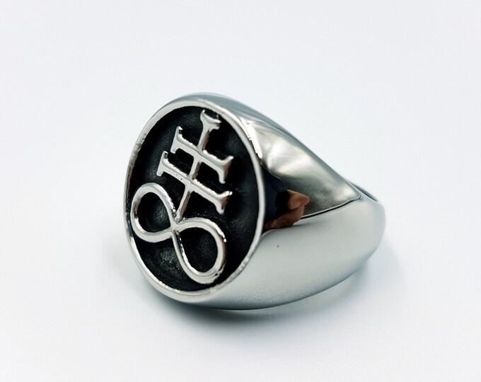 Satanic Cross | Brimstone | Leviathan Ring (stainless Steel) - Occult ...