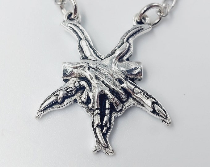 Devil's Handshake Inverted Pentagram Pendant - Occult Gothic Satanic ...
