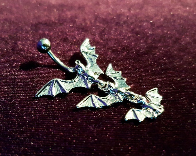 Vampire Gothic Bat Belly Button Piercing - Gothic Surgical Steel ...