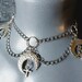 Triple Ankh Crescent Chain Choker - Goth Gothic Vampiric Order Wisdom ...