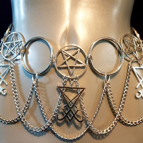 Sigil of Lucifer Pentacle Hip Chain Belt Occult Inverted - Etsy