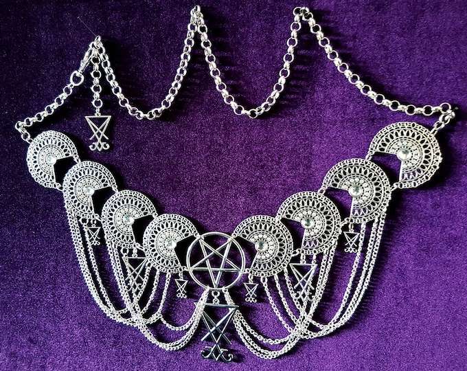 Sigil of Lucifer Hip Chain Belt - Occult Inverted Pentagramgoth Gothic ...