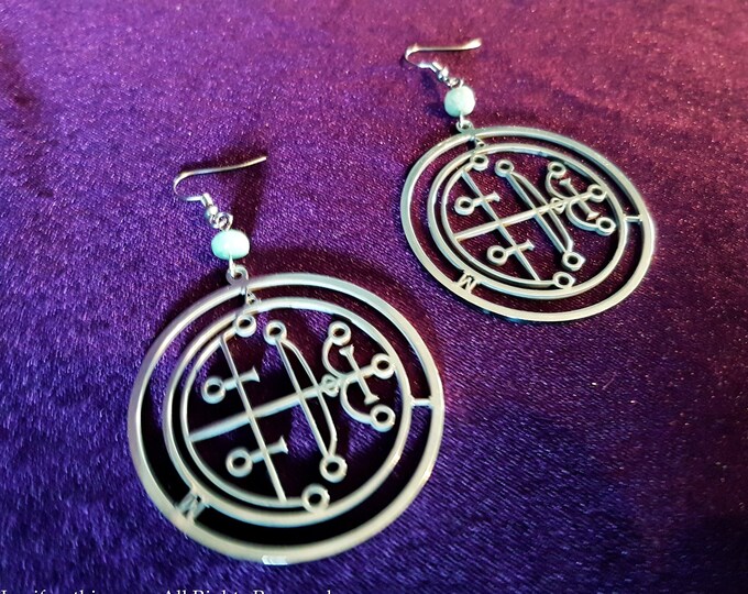 Sigil of Aim Earrings Stainless Steel Seal of Aim Occult Demonolatry ...