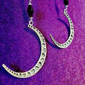 Heart Moon Sickle Earrings - Bronze Druid Sickle Occult Spiritual ...