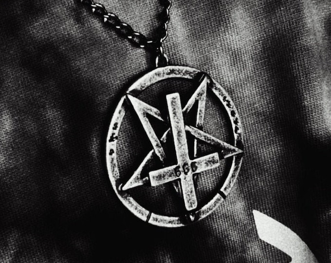 Inverted 666 Pentagram Cross Pendant Occult Antichrist Anti | Etsy