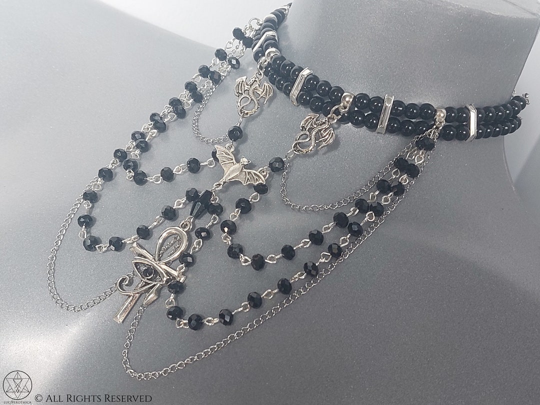 Draconian Ankh Choker - Victorian Eye of Ra Horus Tradgoth Bat Cave ...