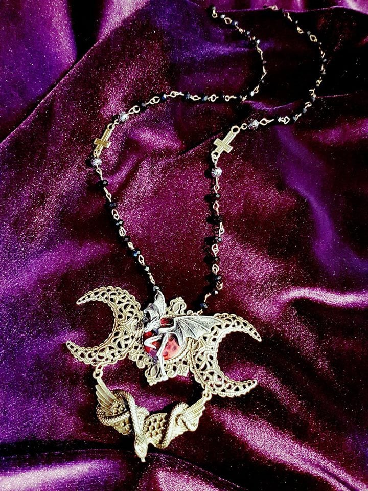 Demonic Gargoyle Rosary / Necklace.