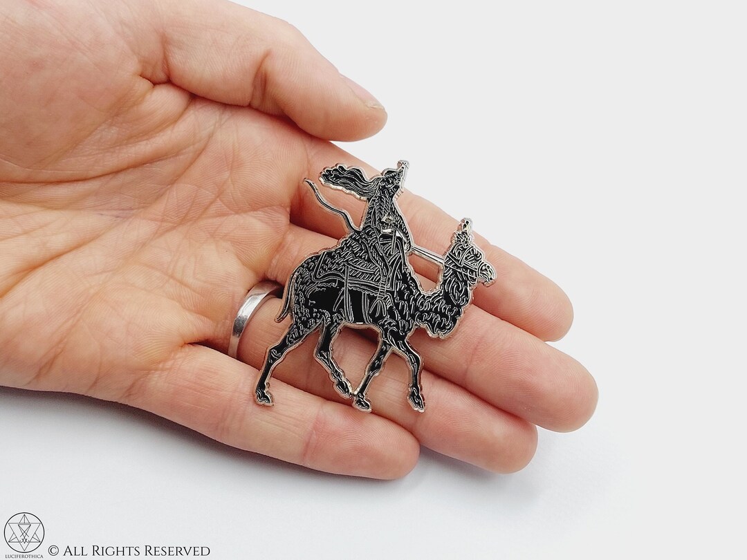 Paimon Pin (luciferothica Branded Silver Tone Edition) - King Paimon Label Stud Demonic Daemonic ...