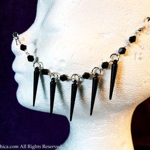 Black Spikes Nosechain - Goth Gothic Occult Nose Jewelery Nose Piercing ...