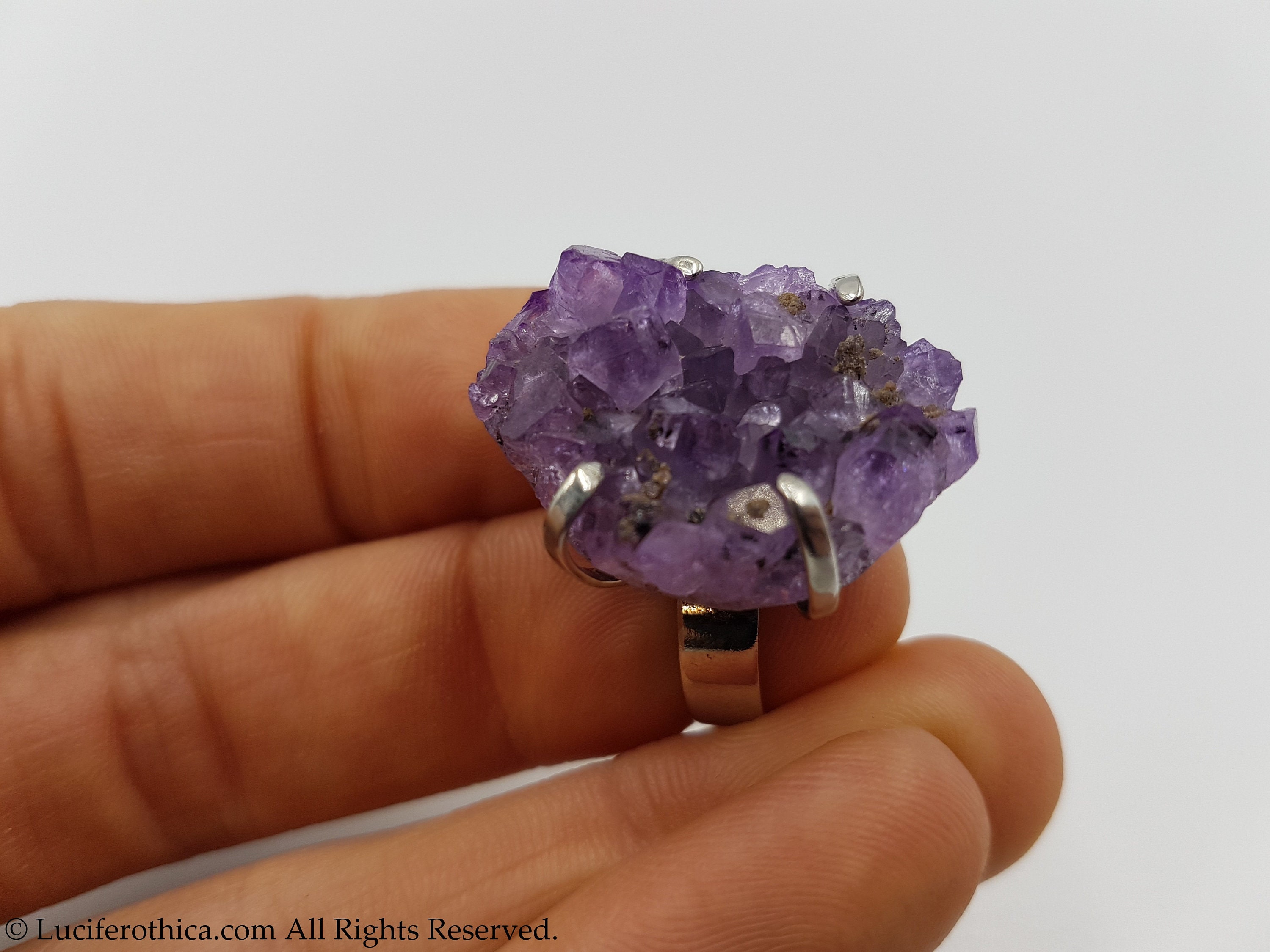 Raw Amethyst Cluster Ring