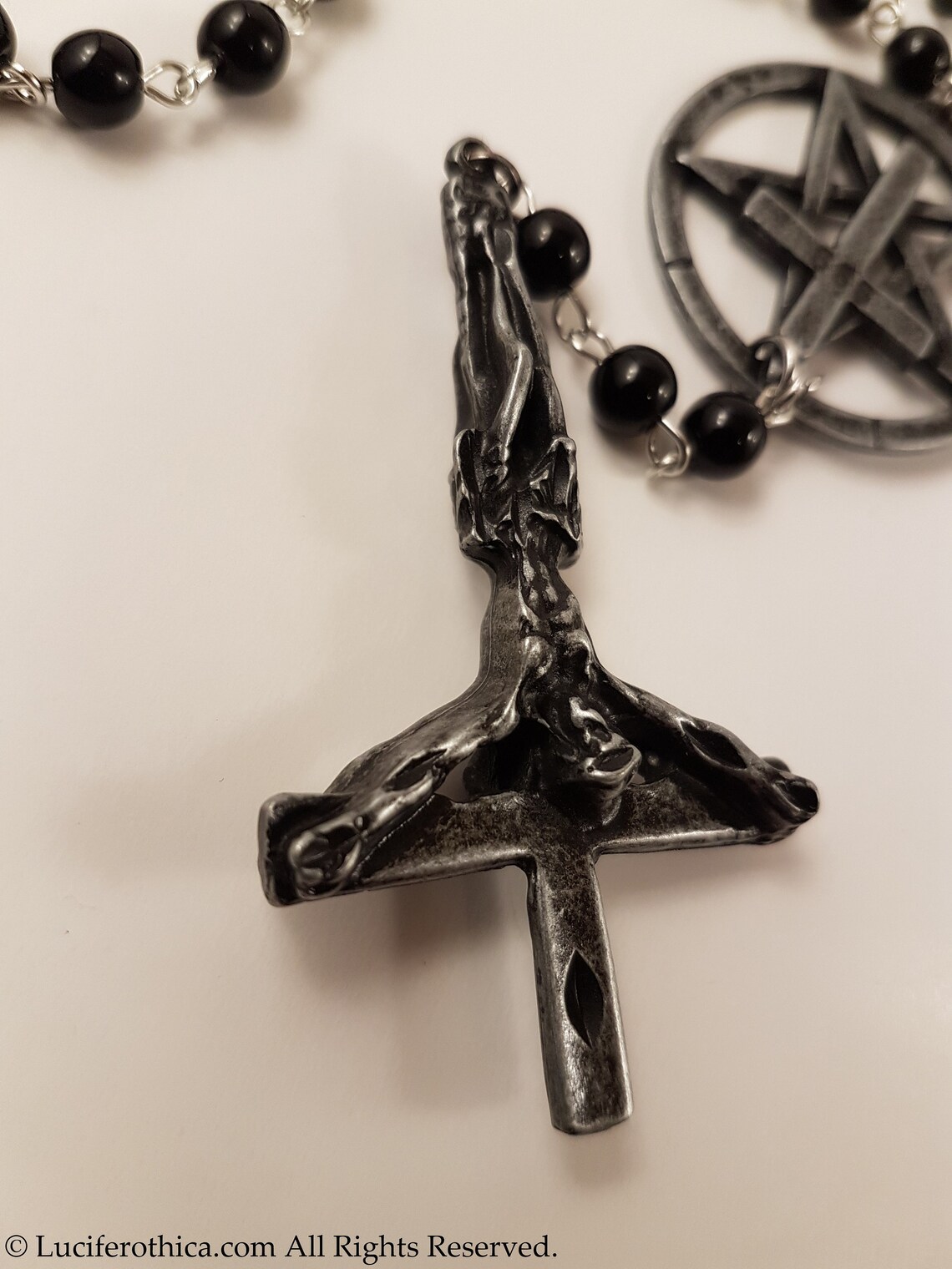 Inverted Crucifix Rosary Occult Cross Rosary Left Hand Path | Etsy