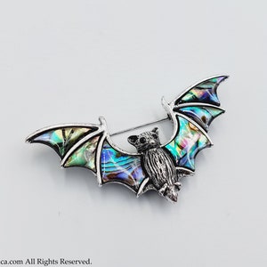 Gothic Bat Pin abalone Shell Gothic Tradgoth Bat Deathrock Flying Bat ...