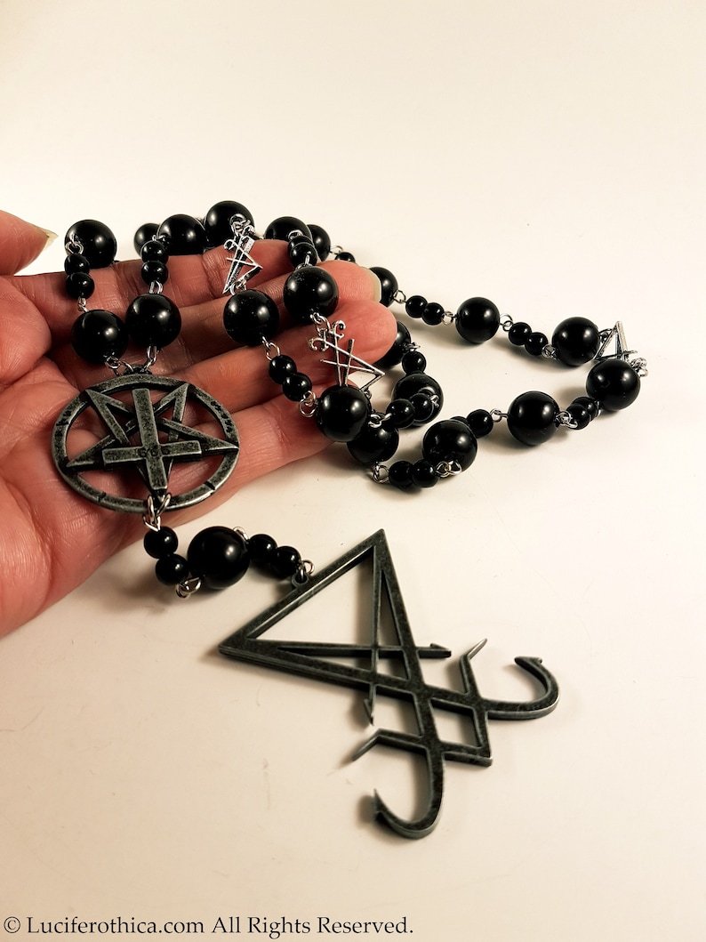 Sigil of Lucifer Rosary (new Design) - Luciferian Rosary Occult Goth ...