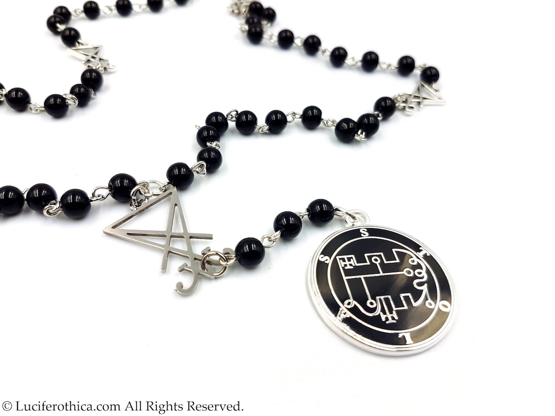 Sigil of Stolas Medallion Rosary - Occult Demon Solomon Lucifer Owl ...