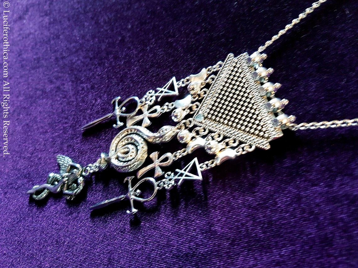 Vampyre Ankh Lilith Necklace Occult vampire sigil of lucifer | Etsy