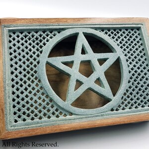 Pentagram Altar | Jewellery Box - Pentacle Silver Colour Magick Storage ...