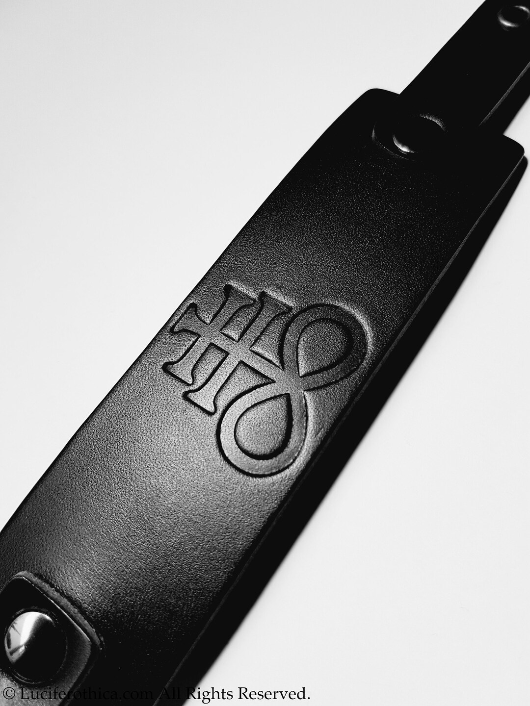 Satanic Cross Brimstone Leviathan Leather Bracelet Occult Luciferian ...