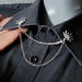 Rising Sun Collar Pin - Sunrise Sunray Horizon Double Chain Pin Gothic ...