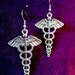 Caduceus Earrings 2 Styles Staff of Caduceus Wing Serpents Goth Gothic ...