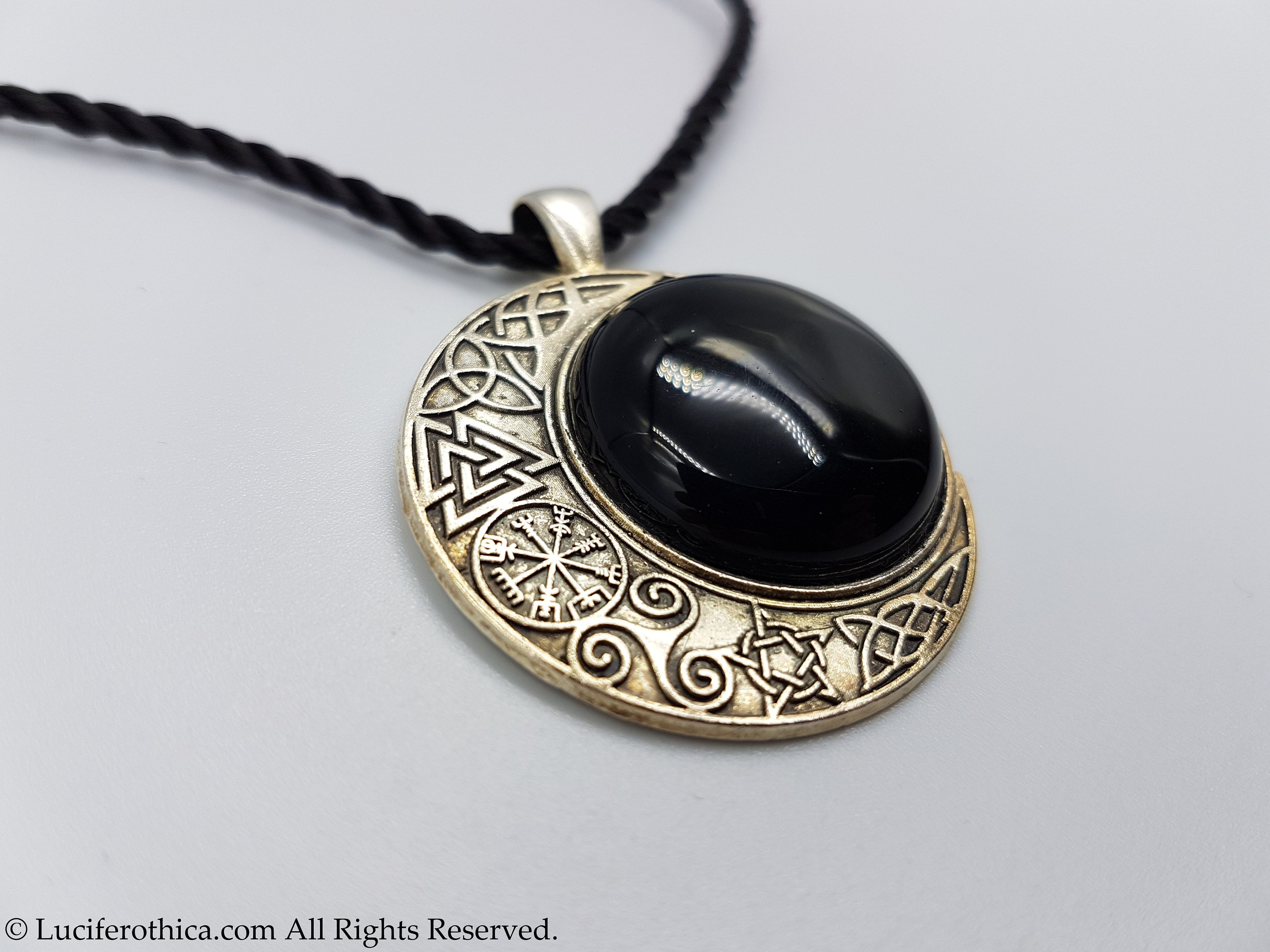 Black Obsidian Moon Pendant