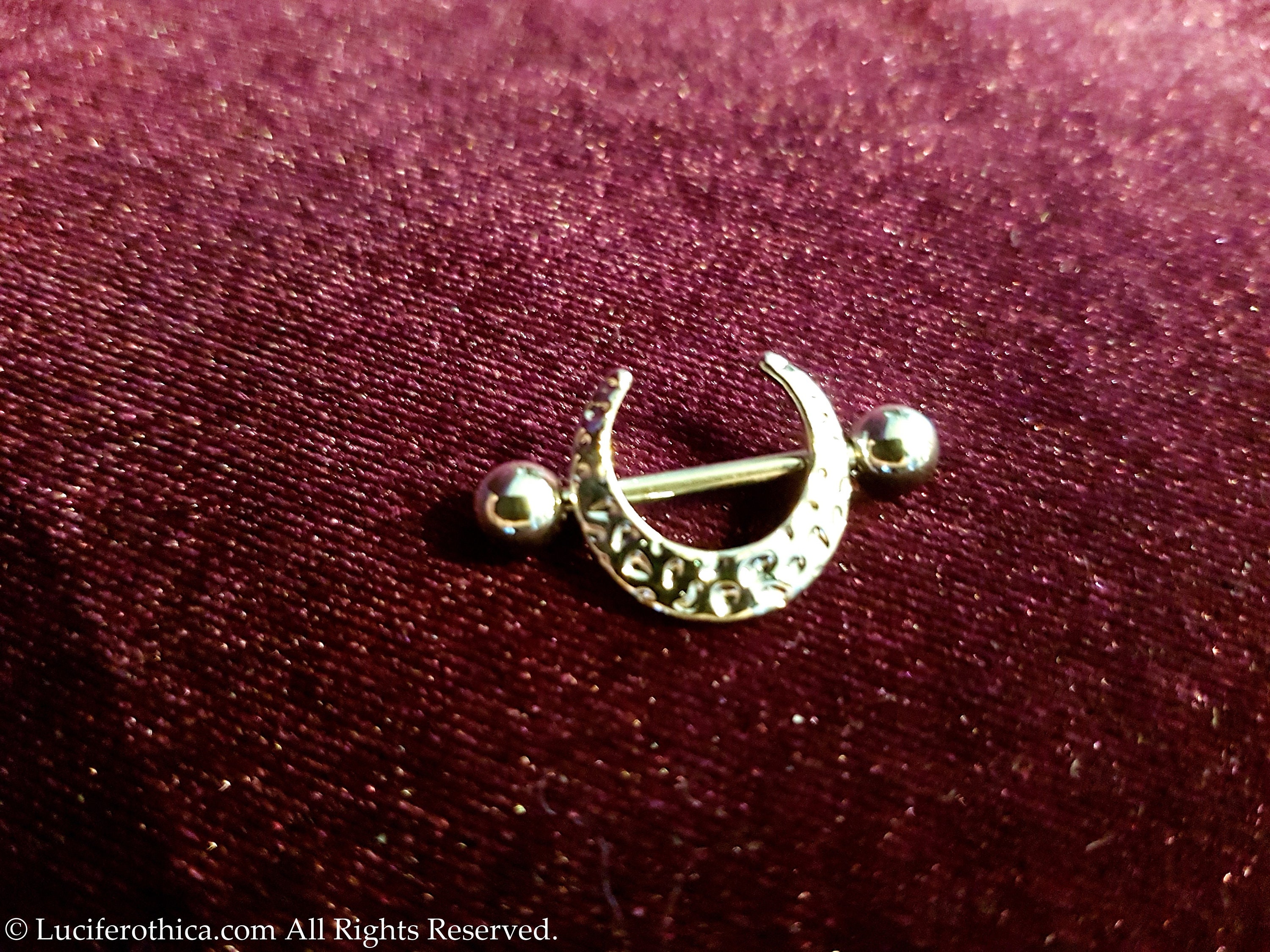 Crescent Moon Nipple Piercing