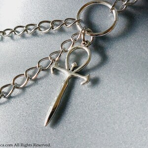 Triple Vampire Ankh Chain Choker - Goth Gothic Vampiric Order Wisdom ...
